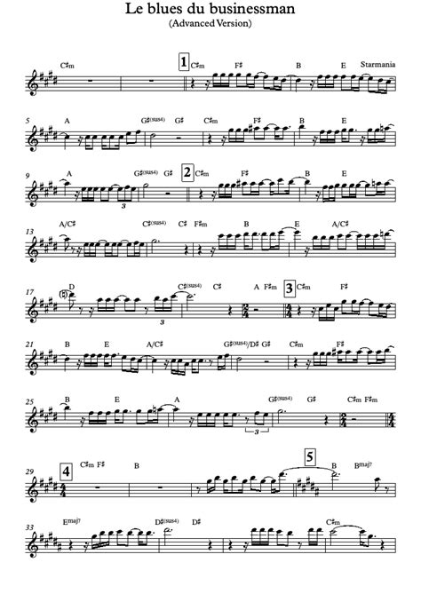 Le Blues Du Businessman Starmania Advanced Level Alto Sax Berger
