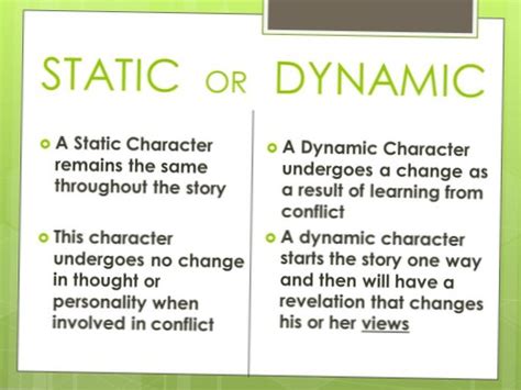 Dynamic And Static Character Examples