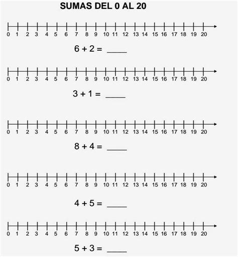 287 SUMAS HASTA EL 20 Recta Numerica Matematicas Matematica Ejercicios