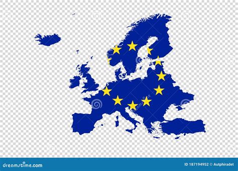 Europe Map With Flag On Png Or Transparent Background Illustration