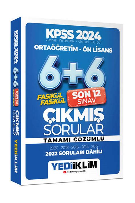 Yediiklim Yayınları 2024 KPSS Genel Yetenek Genel Kültür Ortaöğretim