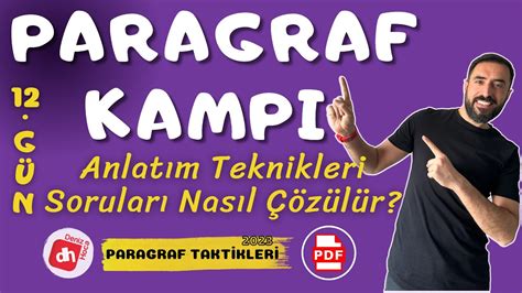 Paragrafta Anlat M Teknikleri Sorular Nas L Z L R Takt Klerle