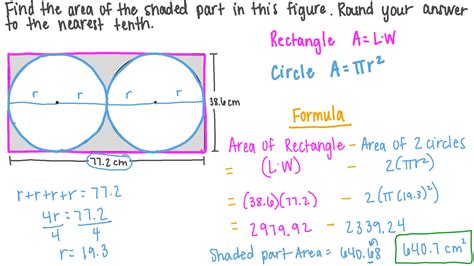 Question Video Finding The Area Of Circles And Rectangles Nagwa