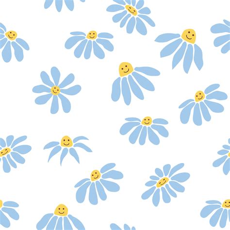 Groovy Daisy Retro Seamless Pattern 70s Vibe Hippie Ornament Floral