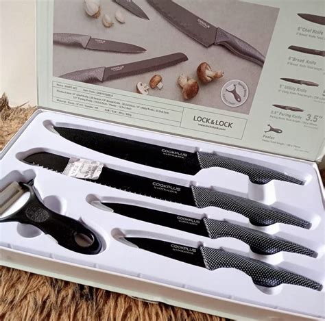 LocknLock Pisau Set Cookplus Knife 5P Set Black Kitchen Appliances
