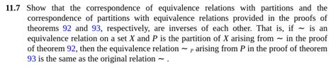 theorem 92 suppose that ∼ is an equivalence relation
