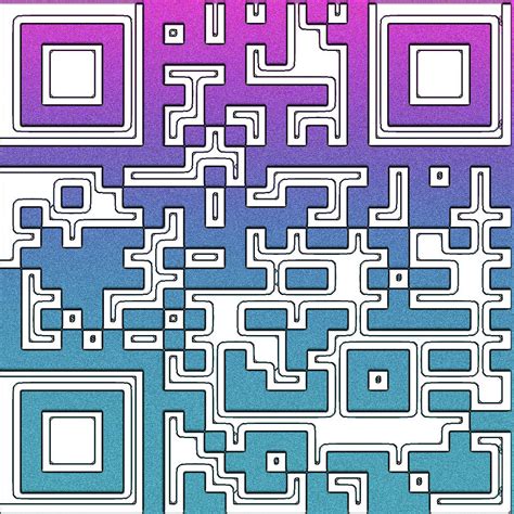 qr code purple blue digital art by angela heath fine art america