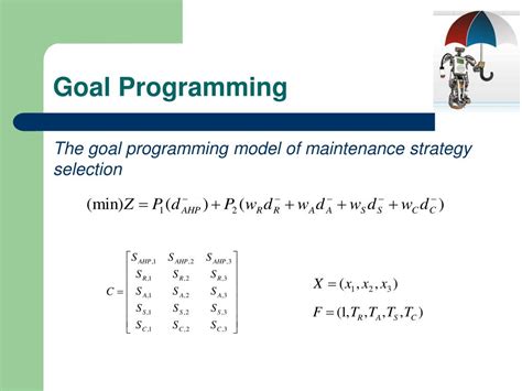 ppt maintenance strategy selection based on hybrid ahp gp model powerpoint presentation id