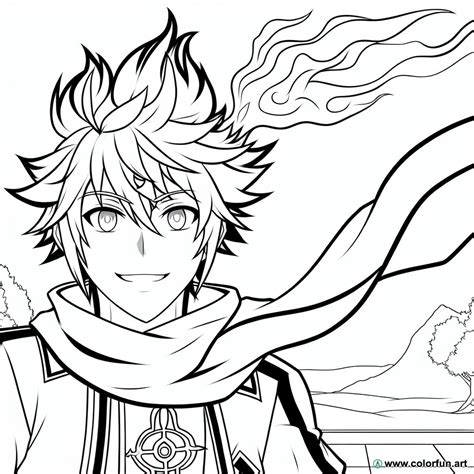 Coloriage de Fairy Tail avec Natsu à Télécharger ou à Imprimer gratuitement