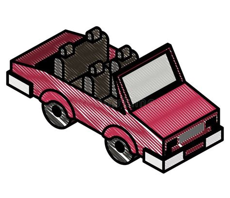 Icono Isom trico Del Coche Convertible Ilustración del Vector