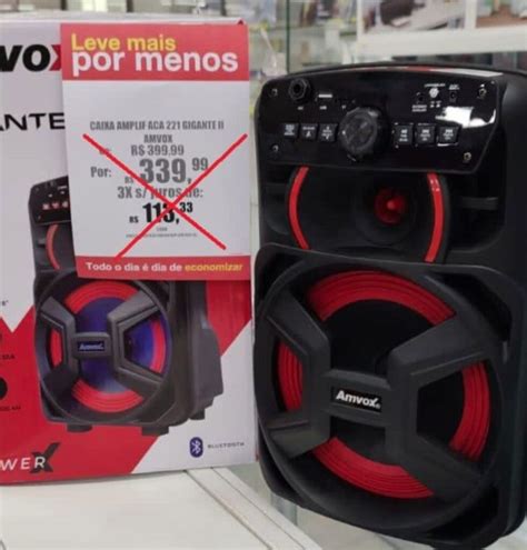 Caixa Amplificada Amvox Aca 221 Portátil C Bluetooth Bivolt Cor Preto