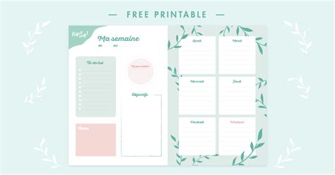 Semainier Gratuit T L Charger Et Imprimer Pour Organiser Votre