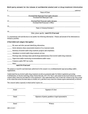 Fillable Online Opkansas Multi Party Consent Form City Of Overland