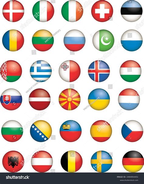 All National Flags World Waving Flag Stock Vector Royalty Free