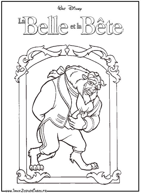 coloriages du film La Belle et la Bête de walt Disney un classique la