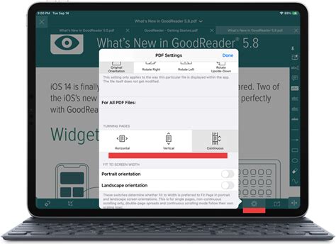 navigating through a pdf file with goodreader pro for ipad and iphone