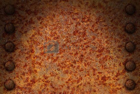 Royalty Free Image Rusted Metal Surface With Rivets Dramatically Lit