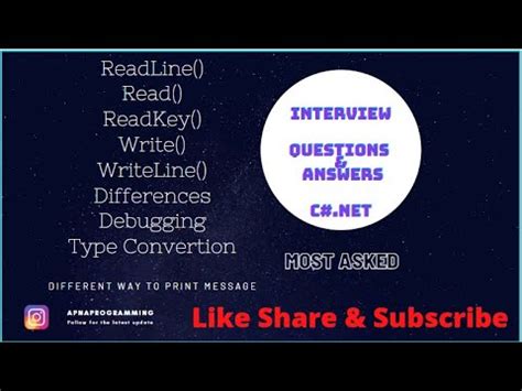 Console ReadLine Read Write WriteLine Difference Between