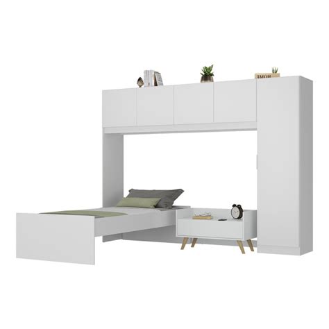 Cama De Solteiro Guarda Roupa E Mesa De Cabeceira Retrô Dublin