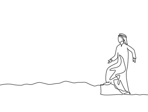 Premium Vector Single Continuous Line Drawing Arab Businessman