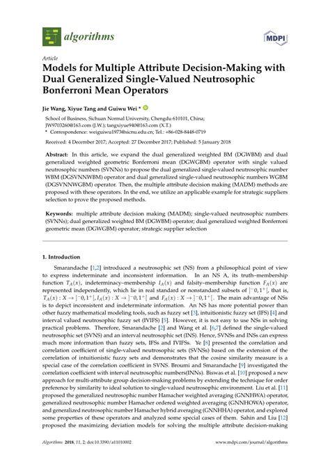 pdf models for multiple attribute decision making with dual generalized single valued