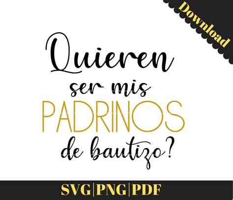 Quieren Ser Mis Padrinos De Bautizo Onesies Svg Baptism Svg Etsy