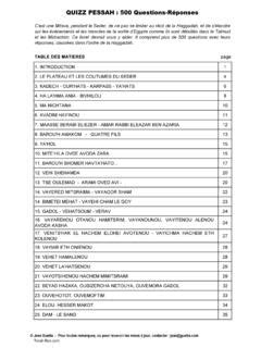 QUIZZ PESSAH 500 Questions Réponses quizz pessah 500 questions r