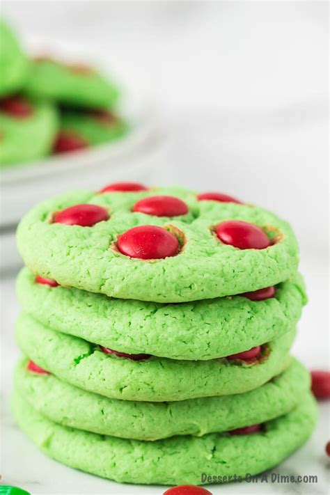 Grinch Cookies Recipe And Video Made With Cake Mix