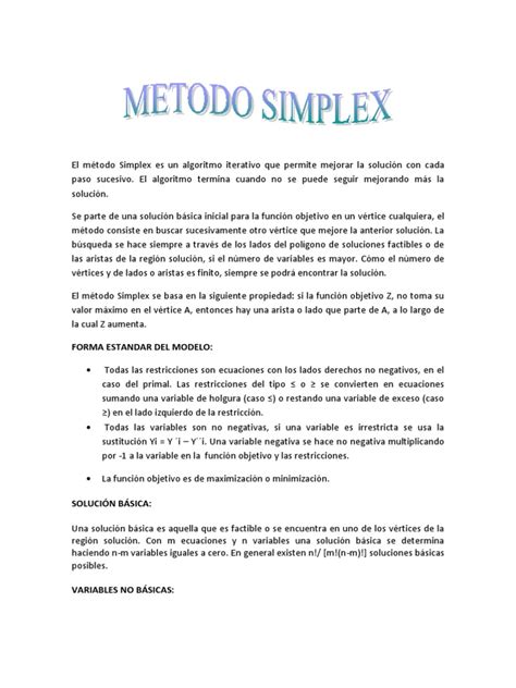 metodo simplex dual y transporte pdf algoritmos Áreas de informática