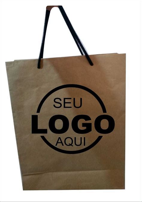 Sacola De Kraft 80g Personalizada 100 Unidades Mercado Livre