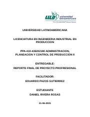 PP RF Rivera Rosas Docx UNIVERSIDAD LATINOAMERICANA LICENCIATURA EN