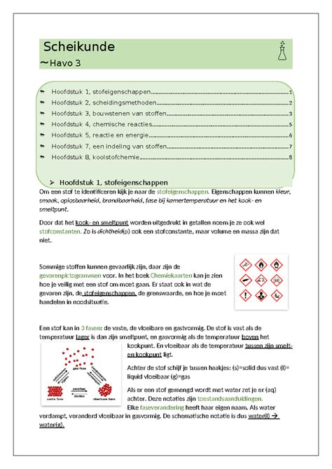 Scheikunde H Scheikunde Havo Hoofdstuk Studeersnel