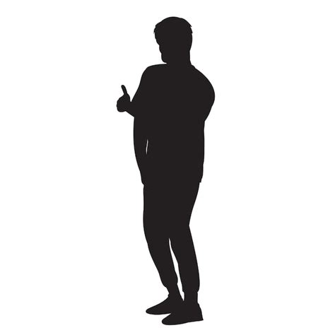 Silueta Negra De Un Hombre Bailando Vector Premium