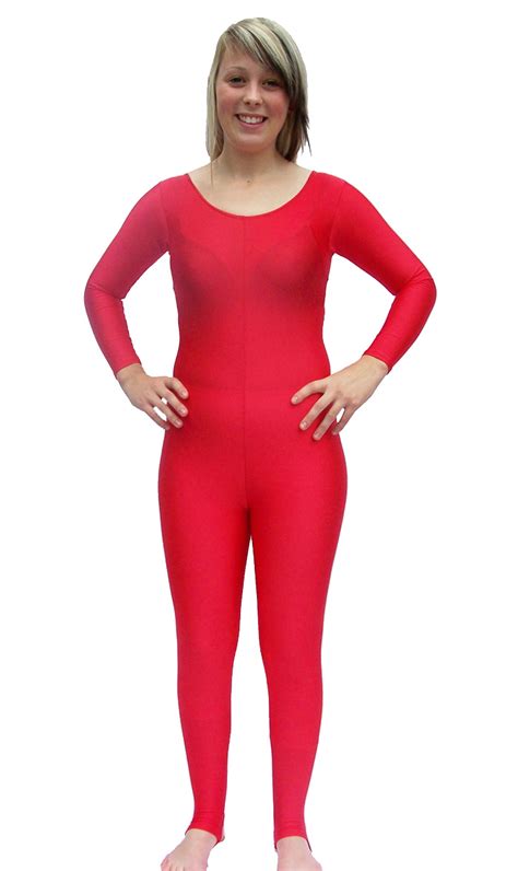 Lycra Catsuit Unitard Long Sleeved Plain Front Long Sleeved Plain Fronted Catsuit Made With