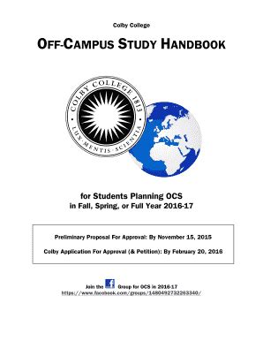 Fillable Online Colby OCS Handbook Colby College Colby Fax Email
