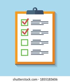Check List Flat Icon Checklist Clipboard Stock Vector Royalty Free