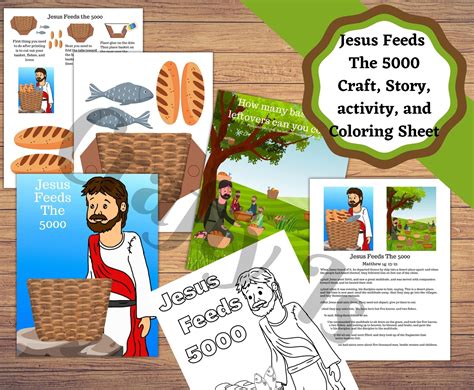 Jesus Feeds The 5000 Printable Bible Craft Story And Activity Pages