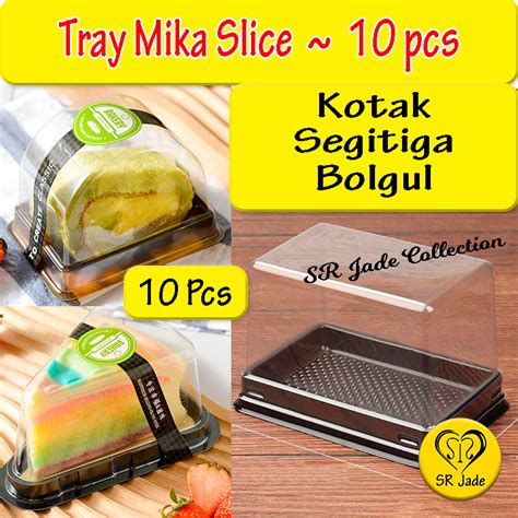 Jual 10pcs Korean Tray Mika Korea Tray Mika Segitiga Kotak Bolu