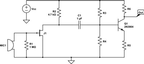 Transistors What Determines An Electret Microphone Voltage