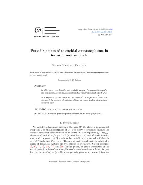 pdf periodic points of solenoidal automorphisms in terms of inverse limits