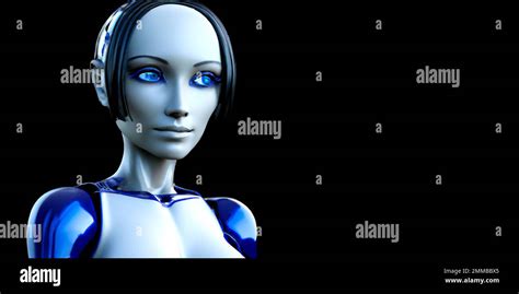 Cyber Girl Humanoid Robot With Artificial Intelligence Digital D