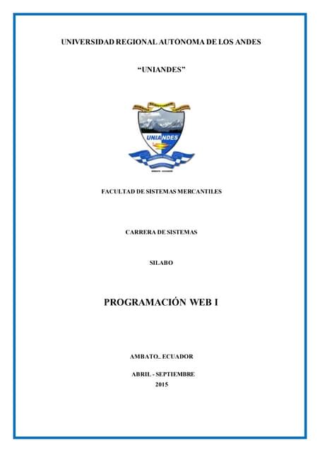 silabo programacion web i pdf