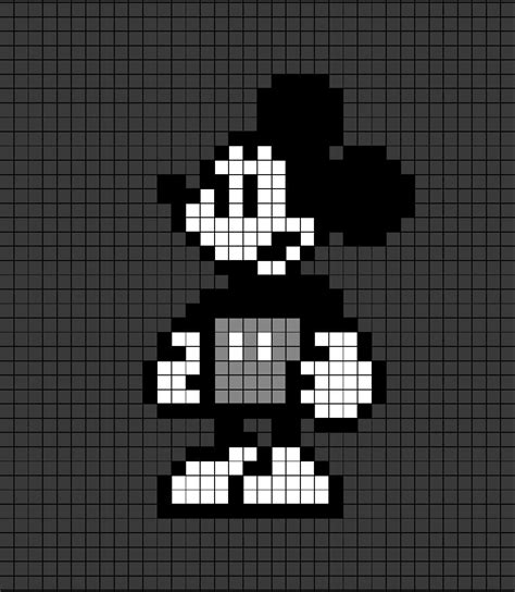 Mickey Mouse Black And White Pixel Art Pixel Art Cross Stitch Bird