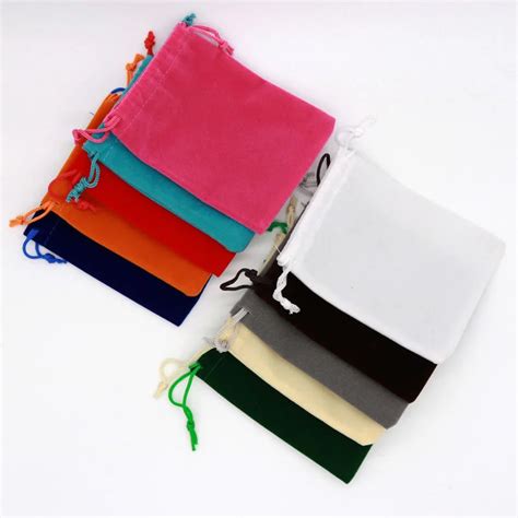 New 50pcs Lot 7x9cm 9x12cm Multi Color Velvet Bags Fabric Drawstring