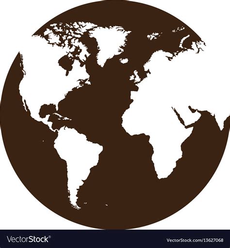 Silhouette Map Of The World Icon Design Royalty Free Vector