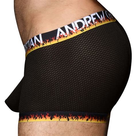 Andrew Christian Flames Mesh Almost Naked Trunks Black Inderwear