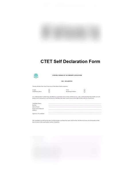 CTET Self Declaration Form 2023 PDF InstaPDF