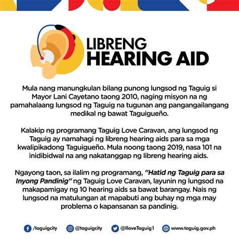 I Love Taguig On Twitter Libreng Hearing Aid Mula Nang Manungkulan