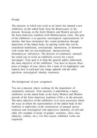 Promptthe Museum In Which You Work As An Intern Has Opened A N Pdf