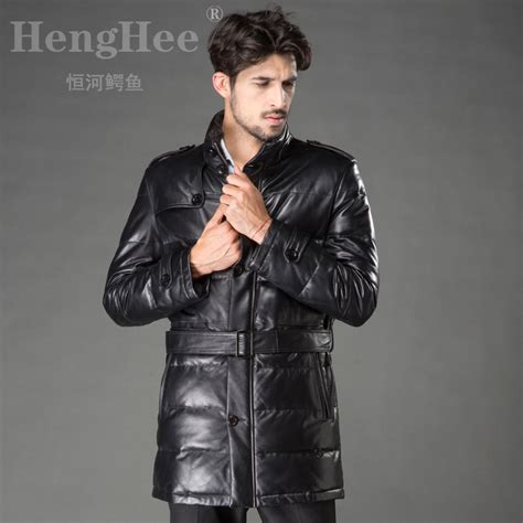 2013冬海宁真皮皮衣男士真皮羽绒服水貂毛领长款真皮风衣法国鳄鱼 苍梧云梦泽